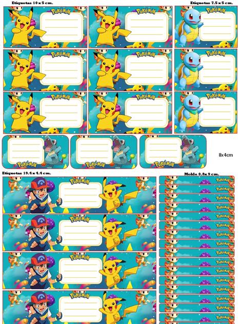 Etiquetas Escolares De Pokémon Imprimibles Pdf