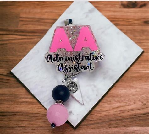 Administrative Assistant Badge Reelaa Badge Reelfront Office Badge Reel Cute Badge Reel
