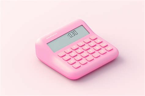 Premium Photo Pink Calculator On White Background