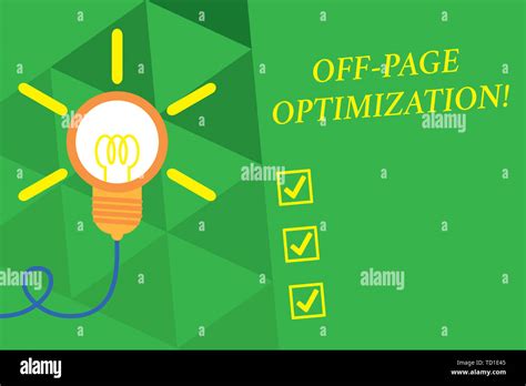 Word Writing Text Off Page Optimization Business Photo Showcasing Website External Process