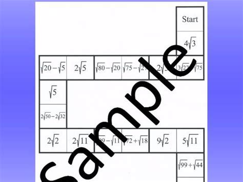 Simplifying Radicals 4 Math Puzzle Teaching Resources