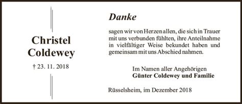 Traueranzeigen Von Christel Coldewey Vrm Trauerde