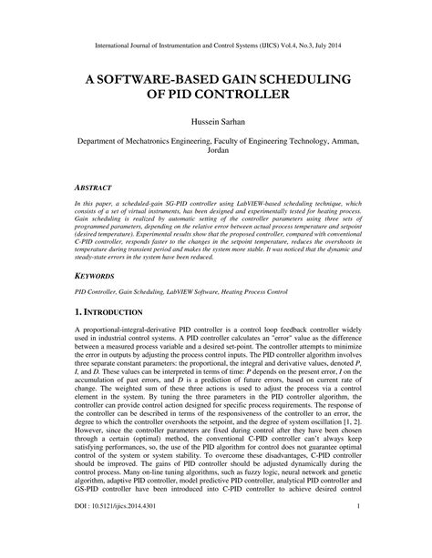 a software based gain scheduling of pid controller pdf