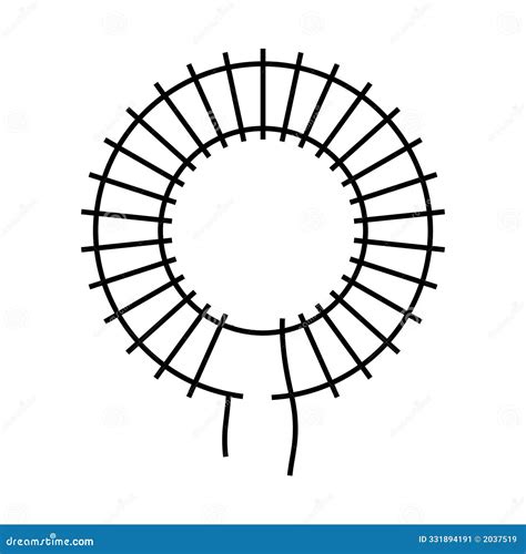 Electronic Inductor Coil Icon Representing Electrical Current Flowing