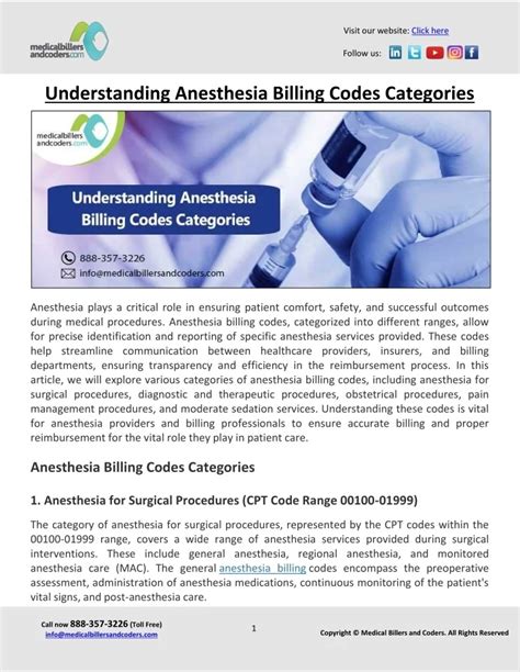 Ppt Understanding Anesthesia Billing Codes Categories Powerpoint
