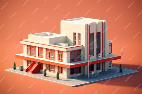 3d School Bulding Premium Ai Generated Image