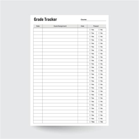 Grade Trackergrade Sheetassignment Trackergrade Chartcollage