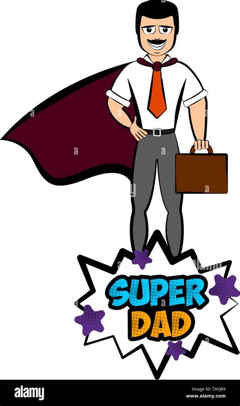 Isolated Super Dad With A Hero Costume Vector Stock Vector Image
