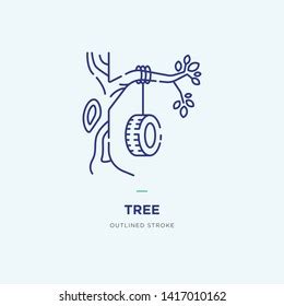 Tree Vector Line Icon Stock Vector Royalty Free Shutterstock