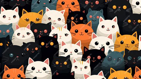 Premium Ai Image A Lot Of Cartoon Cats Background Anime Cats