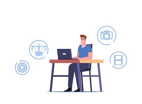 Premium Vector Animator Working In Designing Frames Movement Editing And Mastering With