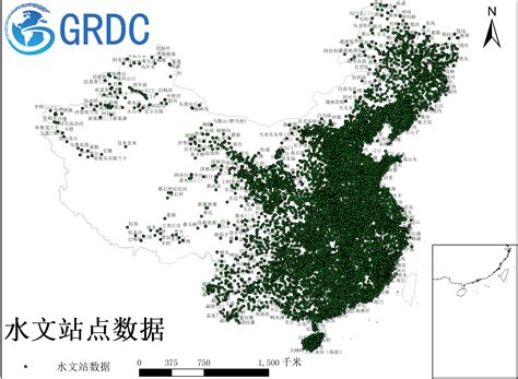 中国水文站点空间分布 地球资源数据云