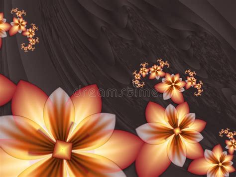 Dark Fractal Flower Digital Artwork For Creative Graphic Design Stock