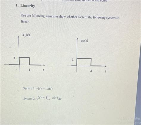 Solved Notes Linearity Use The Following Signals To Show Chegg