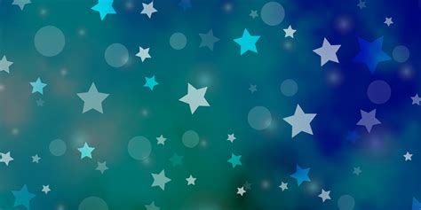 Light Blue Green Vector Layout With Circles Stars Colorful Disks Stars On Simple Gradient