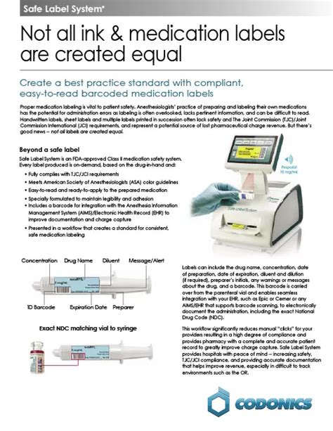 Safe Label System Sls Codonics Middle East
