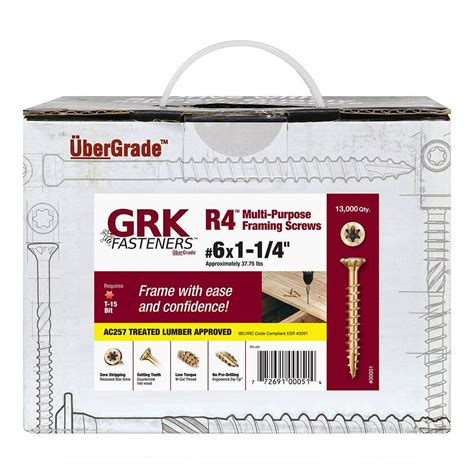 Grk Fasteners 6 X 1 14 In Star Drive Bugle Head R4 Multi Purpose