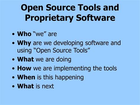 PPT Open Source Tools And Proprietary Software PowerPoint Presentation ID