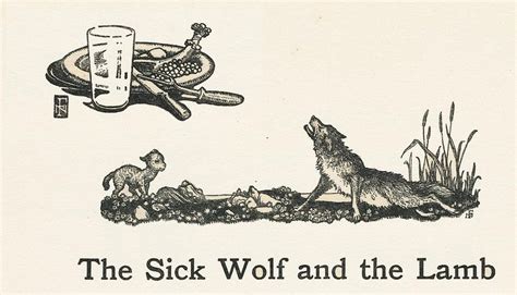 The Sick Wolf And The Lamb Sketches Aesops Fables Fables