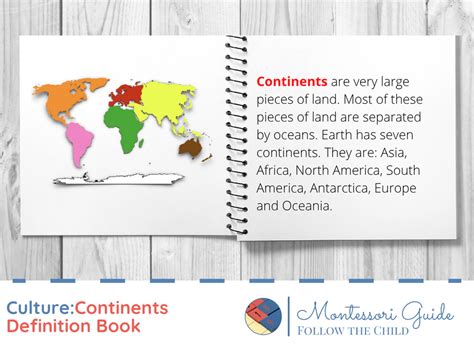Montessori Continent Definition Book 7 Continents Geography Pdf The