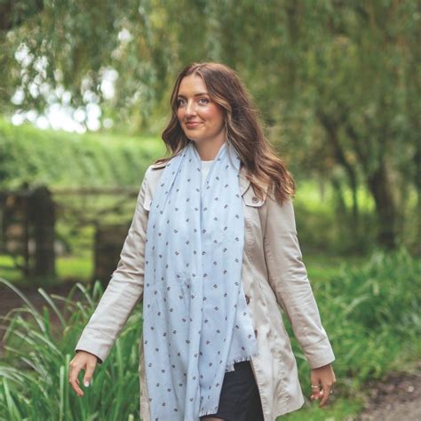 Light Blue Bee Nice Scarf Humane Research Trust