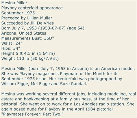 The Best Of Mesina Miller September1975 Playmate Motherlesscom