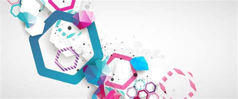 Hexagonal Geometric Array Abstract Background Stock Vector Illustration Of Space Tech 255954922