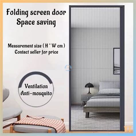 Anti Mosquito Anti Insect Folding Screen Door Sliding Invisible Door Aluminum Alloy Anti