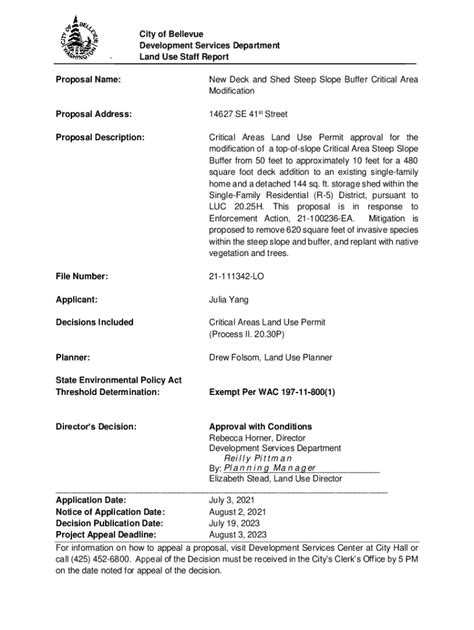 Fillable Online New Deck And Shed Steep Slope Buffer Cr Fax Email Print Pdffiller