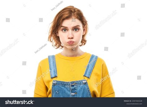 Happy Girl Puffed Cheeks Photos And Images Shutterstock