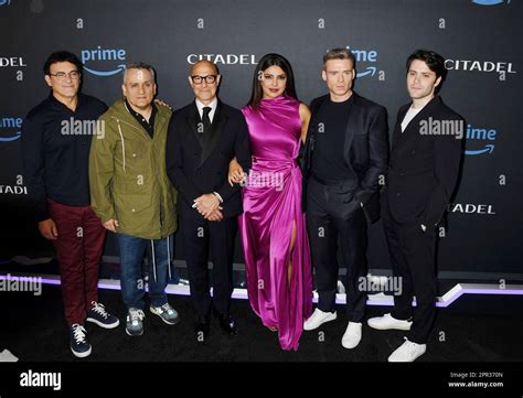 Culver City California April 25 L R Anthony Russo Joe Russo Stanley Tucci Priyanka