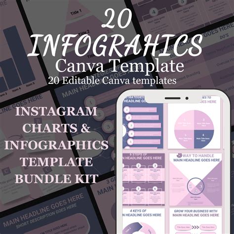 20 Infographics Canva Editable Template Customizable Charts And Graphs