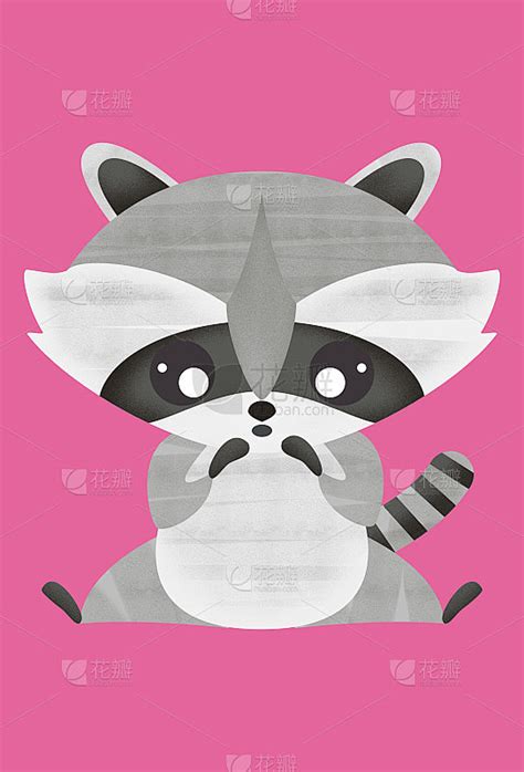 可爱的浣熊的插图