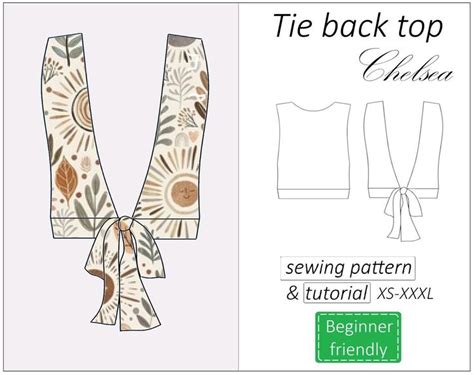 Tie Back Top Pattern Chelsea Summer Top Crop Top Pattern Pdf