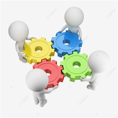 Pessoas Pequenas 3d Engrenagens Transformadas Em Inovação Png