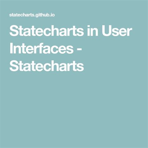 Statecharts In User Interfaces Statecharts User Interface