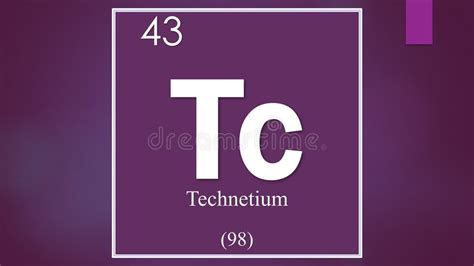 Technetium Chemical Element Symbol On Green Simple Background Stock
