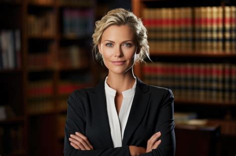 Premium Photo Professional Female Lawyer Standing With Arms Crossed