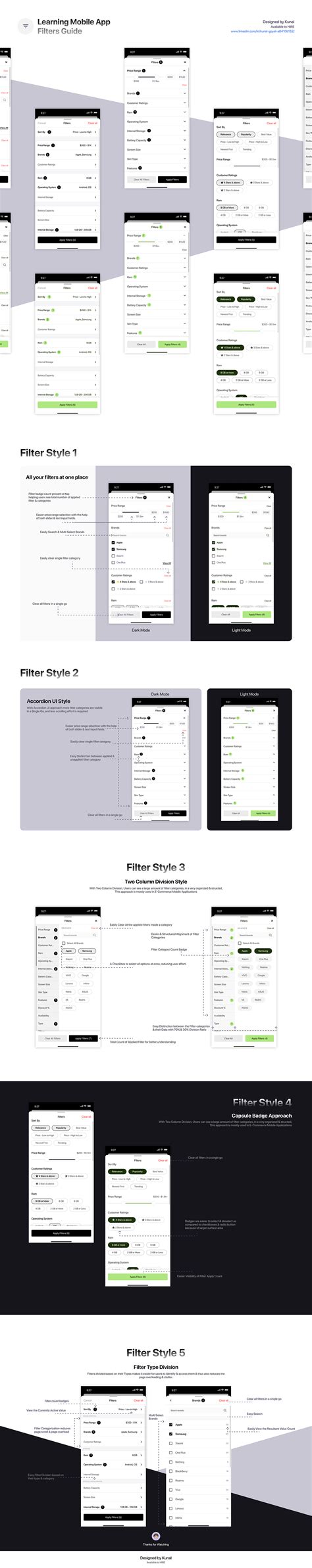 Filters Mobile App UX Design Behance