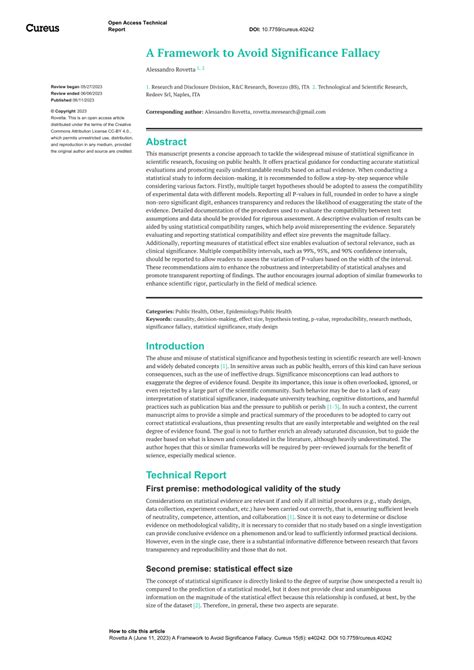 Pdf A Framework To Avoid Significance Fallacy