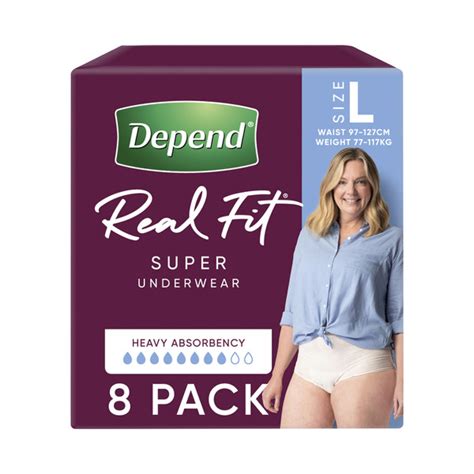 Buy Depend Real Fit Incontinence Underwear Super Women Large 8 Pack Coles