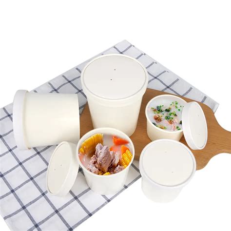 Custom Microwavable Paper Food Container Soup Cupdisposable Paper Hot