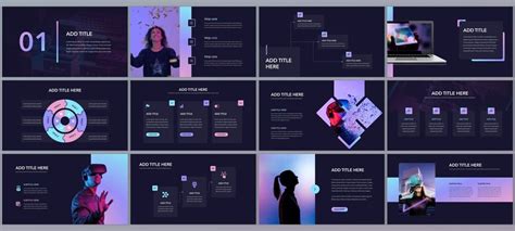 [extended] Futuristic Business Powerpoint Presentation Template Dark Mode Animated Slide Deck