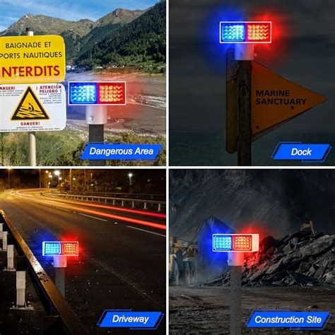 Aolyty Solar Strobe Light Bright Red And Blue Light Flashing Ip65