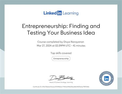 Divya Narayanan On Linkedin Certificate Of Completion