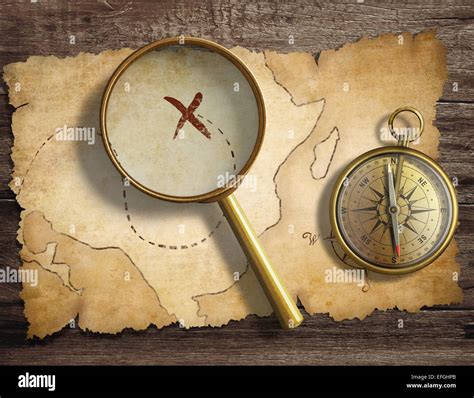 Old Treasure Map Compass