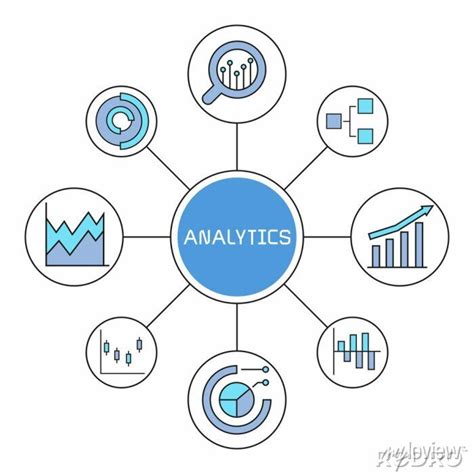 Data Chart And Graph For Data Analytics Concept Circle Diagram Wall Mural • Murals Vector Trend
