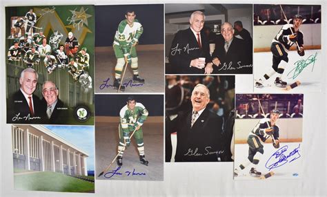 Lot Detail Lou Nanne Glen Sonmor And Bill Goldsworthy Lot Of 7 Autographed Photos
