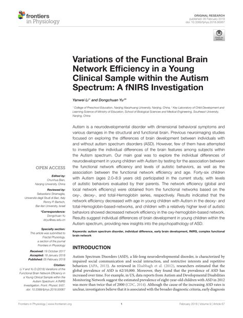 Pdf Variations Of The Functional Brain Network Efficiency In A Young Clinical Sample Within
