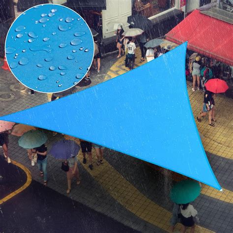 Amgo X X Custom Size Blue Triangle Waterproof Sun Shade Sail Order To Make UPF